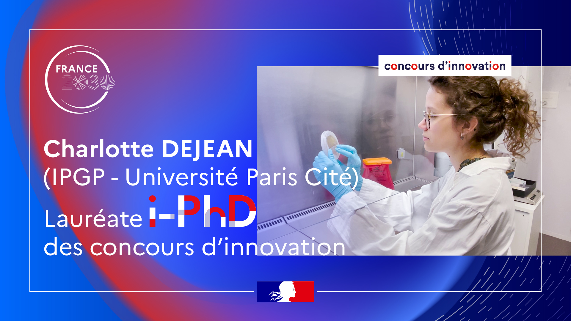 Charlotte Dejean, lauréate 2023 du concours innovation i-PhD de ...